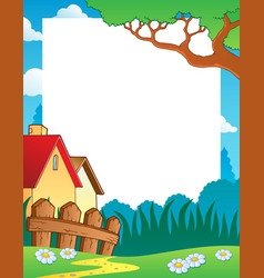 Landscape theme frame 1 Royalty Free Vector Image