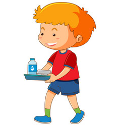 Cartoon little boy running Royalty Free Vector Image