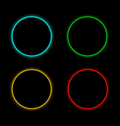 Circle neon lights frame colorful round tube lamp Vector Image