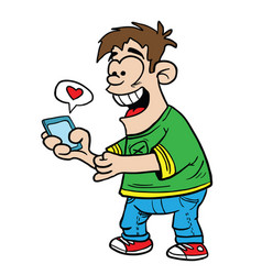 Boy cartoon character logo Royalty Free Vector Image