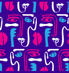 Abstract faces seamless pattern texture Royalty Free Vector