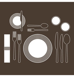 Formal dinner place setting infographics Vector Image
