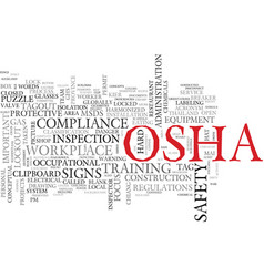 Osha word cloud concept Royalty Free Vector Image