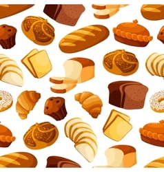Bakery bread and pastry dessert seamless pattern Vector Image