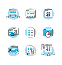 Set webside code programmer technology Royalty Free Vector