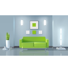 Realistic living room interior 3d design Vector Image