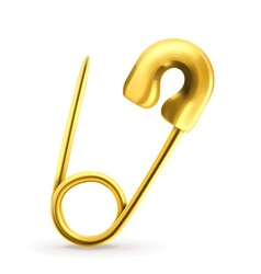 Gold safety pin icon Royalty Free Vector Image