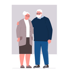Elderly couple holding hands Royalty Free Vector Image