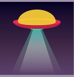 Ufo light alien sky beams Royalty Free Vector Image