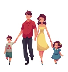 Father mother son and daughter Royalty Free Vector Image