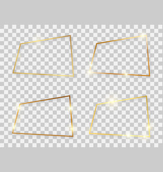 Rose gold shiny rectangular frame Royalty Free Vector Image