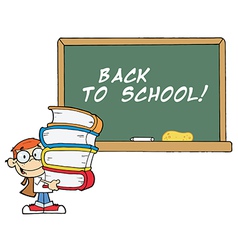 Classroom books cartoon Royalty Free Vector Image