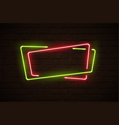 Glowing neon rectangle frame Royalty Free Vector Image