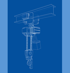 Winch or lifting machine concept outline Vector Image