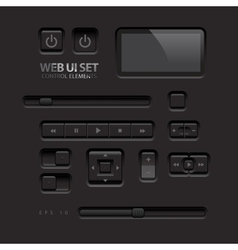 Dark web ui elements buttons switches bars Vector Image