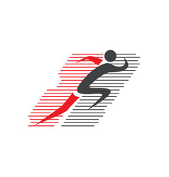 Abstract healthy people running man logo design Vector Image