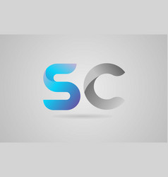 Grey blue alphabet letter sc s c logo icon design Vector Image