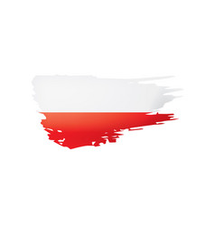 Poland flag on a white Royalty Free Vector Image