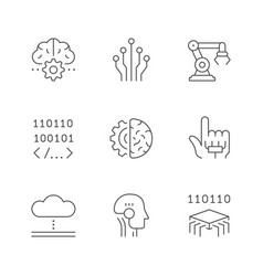 Ai artificial intelligence blue outline Royalty Free Vector