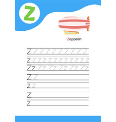 Letter z with a picture zeppelin and seven Vector Image