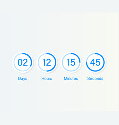 Countdown clock counter timer ui app digital Vector Image