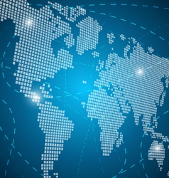 Blue abstract globe earth with connecting dots Vector Image