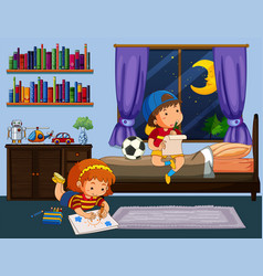 Cute african american black boy and girl kids Vector Image