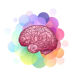 Cartoon of human brain with Royalty Free Vector Image