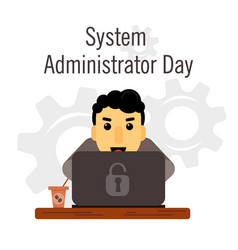 Day system administrator cartoon funny Royalty Free Vector