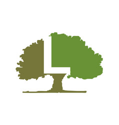 Oak tree letter t Royalty Free Vector Image - VectorStock