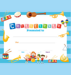 Border template with musical instruments Vector Image