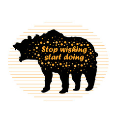 Drawing cute black bear walking Royalty Free Vector Image