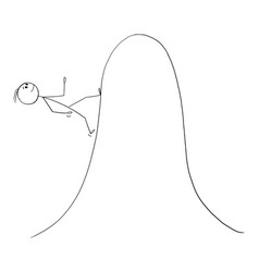 Frustrated man or businessman running uphill Vector Image
