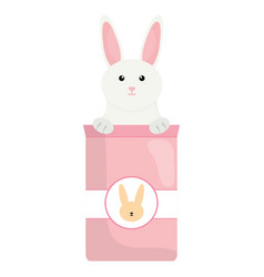 Rabbit pet food bag and dish Royalty Free Vector Image