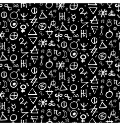 Pattern with alchemy symbols Royalty Free Vector Image