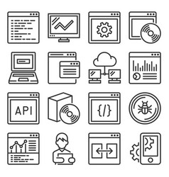 Web and seo line icons 1 Royalty Free Vector Image