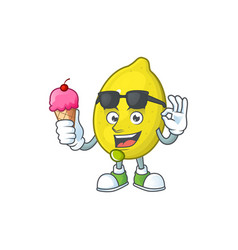 Super cool lemon character with design cartoon Vector Image