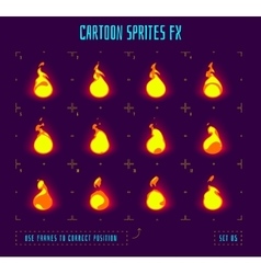 Animation frames or fire sprites Royalty Free Vector Image