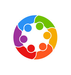 Meeting people circle business logo Royalty Free Vector