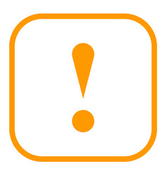 Orange square exclamation mark icon warning sign Vector Image