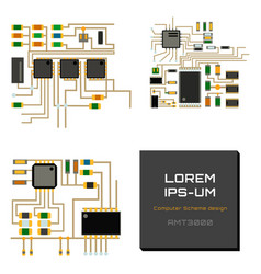 Computer chip technology processor circuit Vector Image