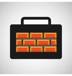 Tool box bricks construction icon design Vector Image