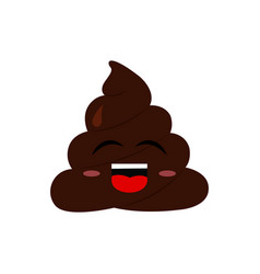 Poo emoticon emoji - poop face Royalty Free Vector Image