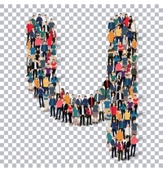 Group people shape letter y Royalty Free Vector Image