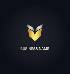 Open book gold logo Royalty Free Vector Image - VectorStock