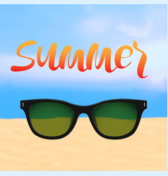 Summer nights typography banner round design Vector Image