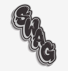 Swag label sign logo hand drawn lettering type Vector Image