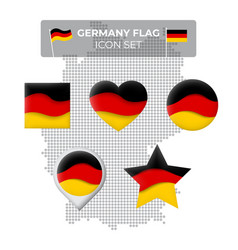 Germany flag icons set in shape square Royalty Free Vector