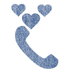 Love phone call fabric textured icon Royalty Free Vector