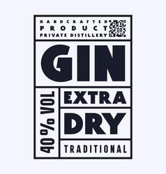 Template label for gin Royalty Free Vector Image